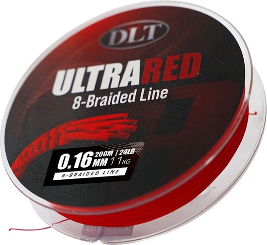 DLT UltraRed-8 Braided Line - 200m 0.14mm 9kg - Gevlochten lijn - 8 ...