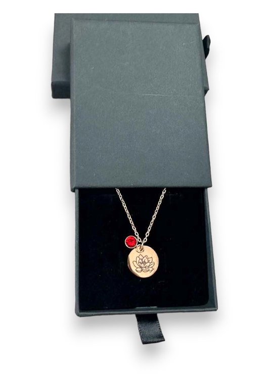 Rosey’s® - Geboortesteen ketting augustus - rose gold - geboorte steen ...