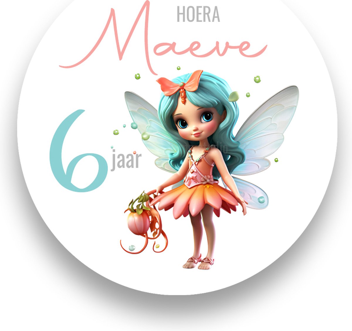 Traktatie Stickers Met Naam en Leeftijd - Elfje Maeve ...