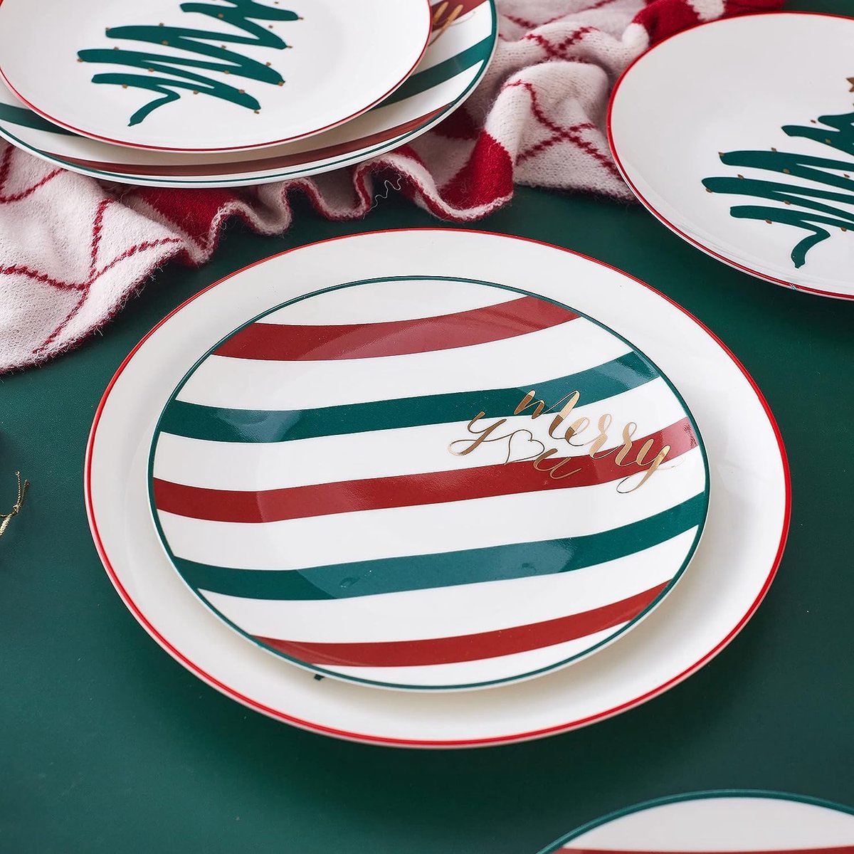 Kerstborden porseleinen dinerborden, Bone China voor kerstfeestdagen ...