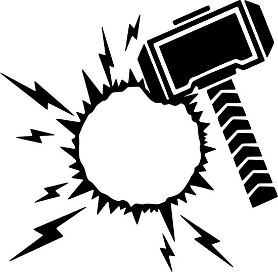 Auto - raam sticker grappige hamer - gat - auto tuning | bol