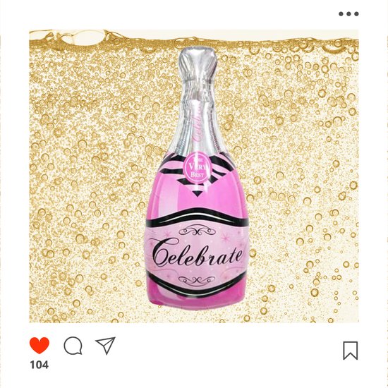 Folieballon Celebrate Roze Champagne fles-Party-Decoratie | bol.com
