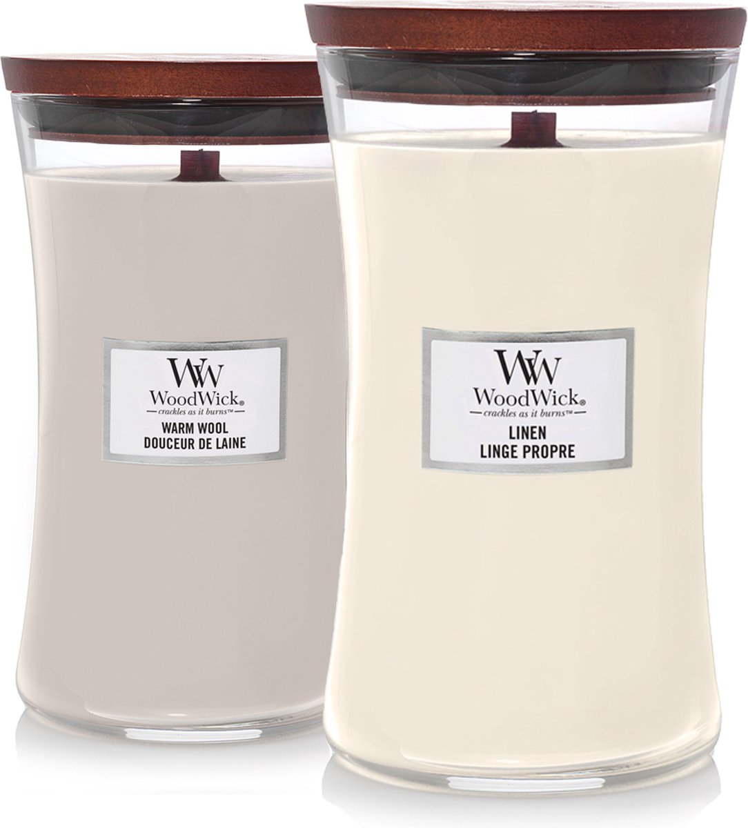 WoodWick Dual Delights Hourglass Set - 2 Large Candles | bol