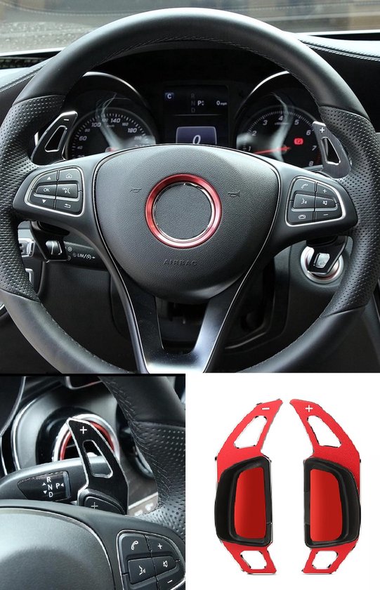 Red Flippers Extention Geschikt voor Mercedes DCT A45 AMG C63 AMG Cla ...