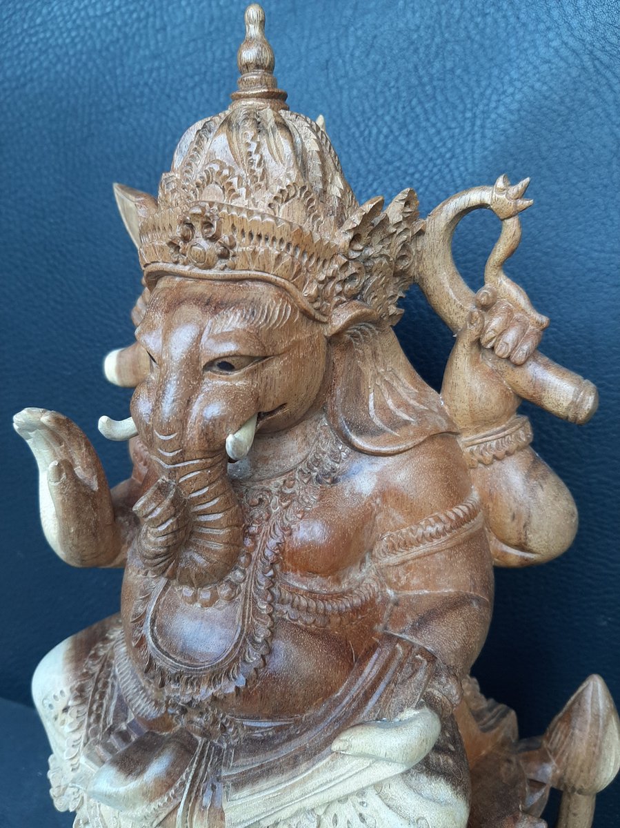 Statue en bois de Ganesh/Ganapati fait main/Inde/Asie | bol.com