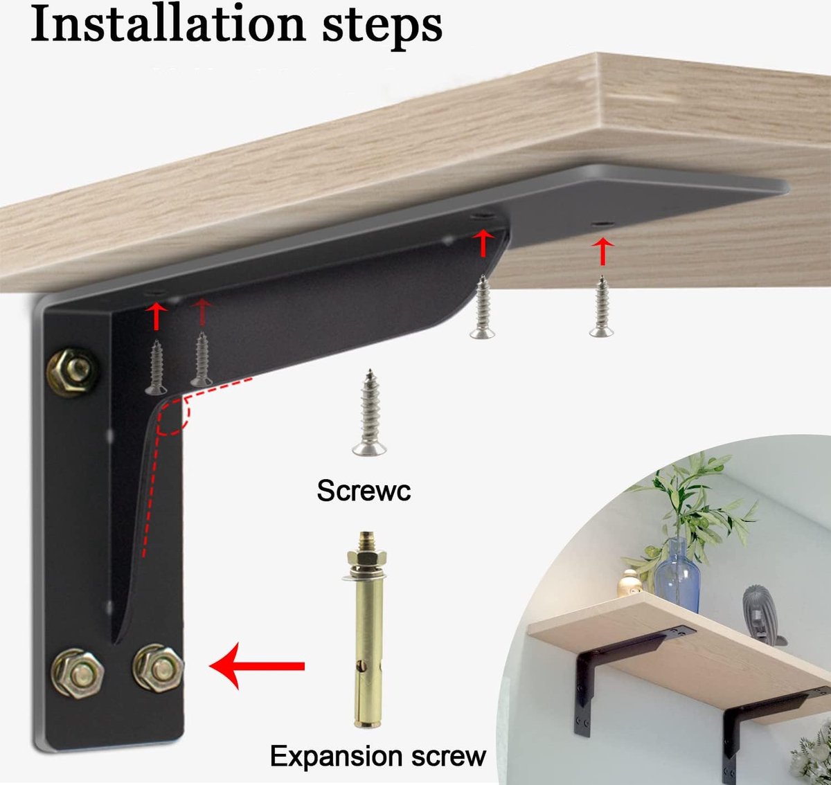 Plankhoek, zwart, 2 stuks, 35 cm, plankdrager, draagkracht tot 160 kg ...