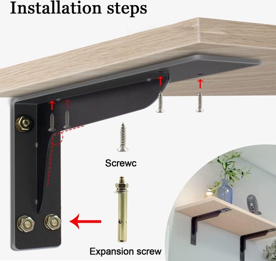 Plankhoek, zwart, 2 stuks, 35 cm, plankdrager, draagkracht tot 160 kg ...