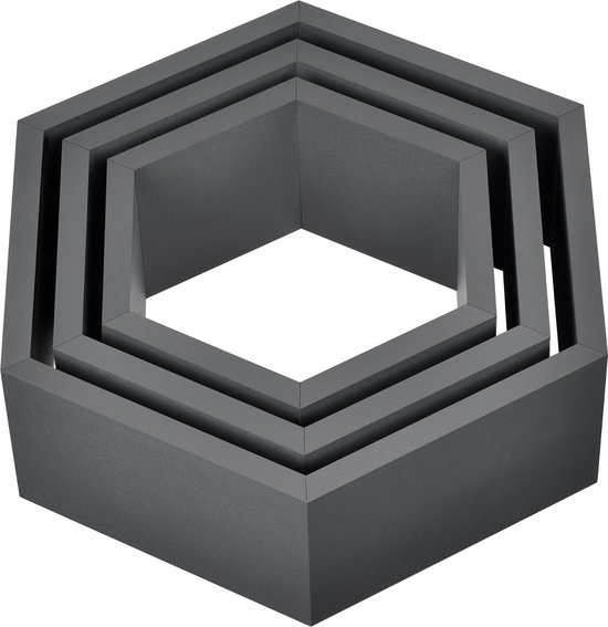 Design Wandplank Vic - 3-delige set - Grijs - MDF - Modern Design | bol