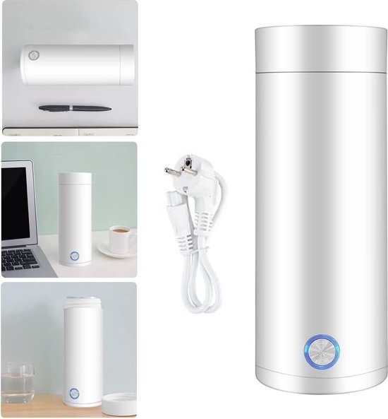 Elysium - Draagbare Waterkoker - Reiswaterkoker- Mini Waterkoker - Wit ...