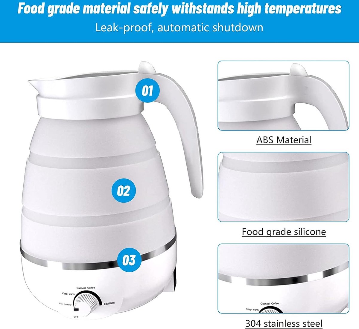 Elysium - Draagbare Waterkoker - Reiswaterkoker- Mini Waterkoker ...