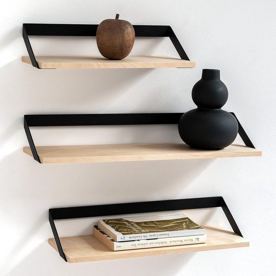 Wandplanken -Finn- | Set van 3 Zwevende Planken Gemaakt van Metaal en ...