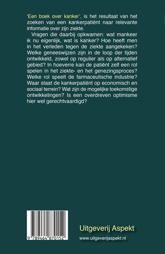 Een boek over Kanker | 9789464870152 | M. Boshart | Boeken | bol