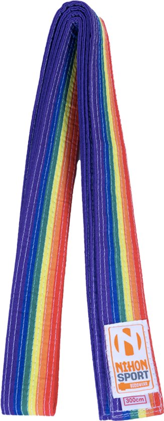 Nihon budo- en judoband Regenboog | stevige kwaliteit | 4 cm (Maat: 240 ...