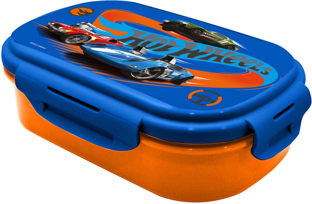 Hot Wheels Lunchtrommel - Lunchbox - Met Bestek (Vork / Lepel) - School ...