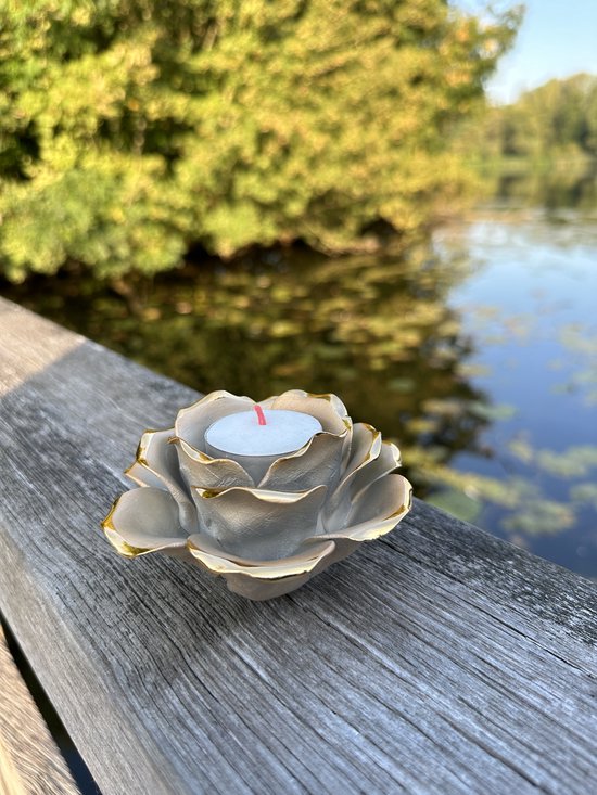 Waxinelichthouder - Roos - Goud en Mat - Geschenk - Waxinelicht ...