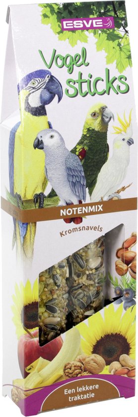 ESVE - Snack Vogel Snack Stixx Papegaai Notenmix 85Gr - 2 stuks | bol