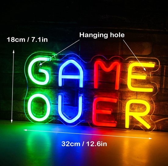 Gaming-Game Over Neon Sign - LED Neon Licht | bol
