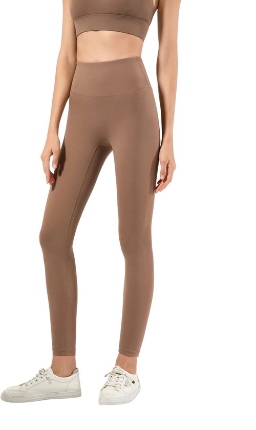 Premium kwaliteit Dames Thermo Fleece Legging - Bruin - Maat S/M | bol