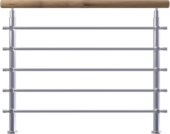 BALUX designbalustrade met ronde baluster - Vloer - Beuken - 150cm ...