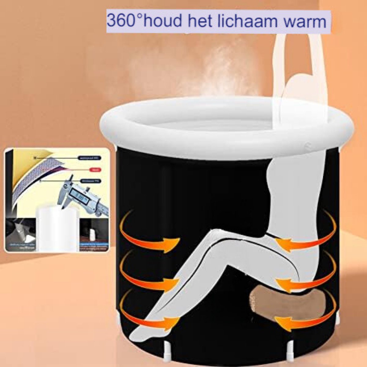 Grayfied - Opblaasbaar Ligbad - Opblaasbaar zitbad - Opvouwbaar Bad ...