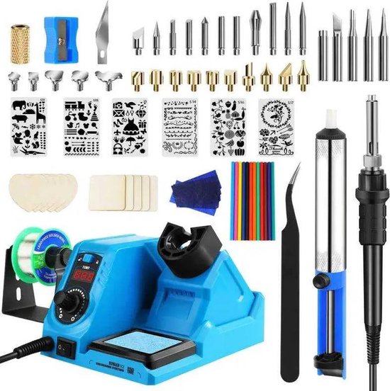 Pyrografie soldeerboutset Victop 45 in 1 is een complete set voor ...