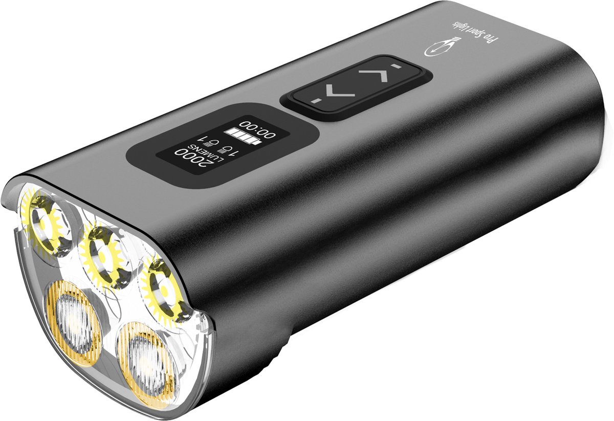 Fietsverlichting Pro Sport Lights Voorlicht USB Oplaadbaar 2000 Lumen ...