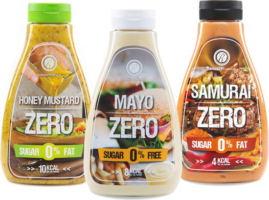 Rabeko Zero Saus -mix Mayo/Samurai/Honing-Mosterd, 3 x 425ml zonder suiker en vetarm -... | bol.com