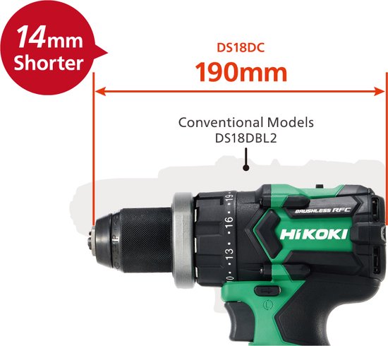 Hikoki DS18DC(WHZ) 18 V Boor Schroefmachine 140Nm 2 x 4.0Ah accu's - HSC II koffer... | bol