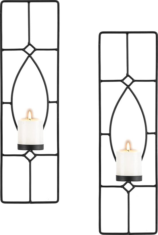 Wandkaarsenhouder voor Pillar theelichtkaarsen, decoratieve ...