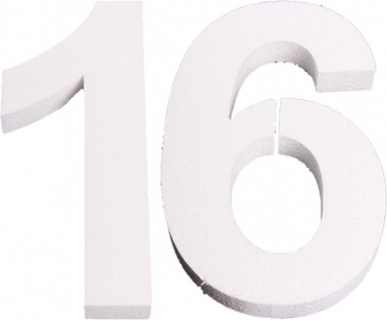 Piepschuim 16 cijfer 25 cm | bol