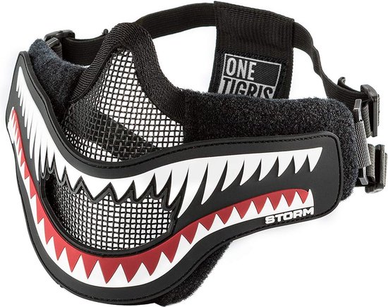 X Storm Airsoft masker met verwijderbare haai-grenen morale patch voor ...