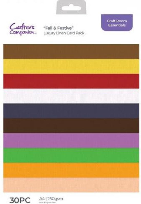 CC - Luxury Linen Cardstock Pack A4 - Fall & Festive | bol.com