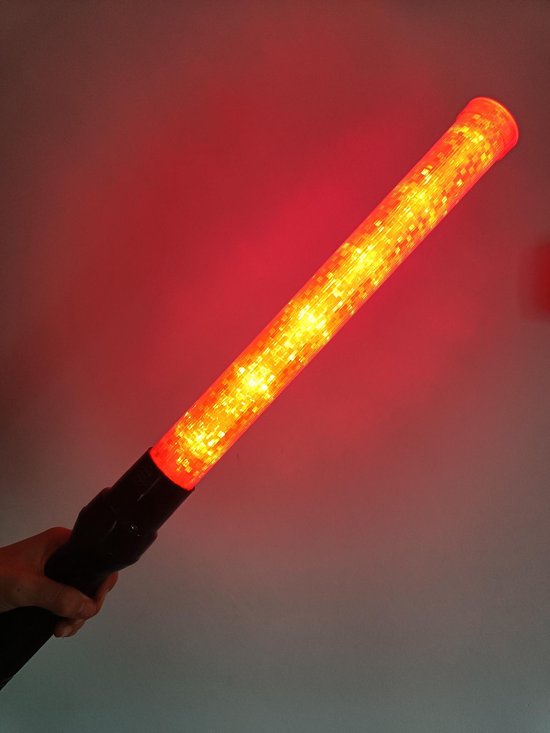 Toortslamp - waarschuwingslicht - oplaadbaar - traffic baton - rood | bol