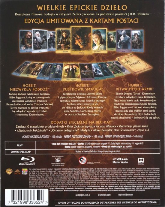 Hobbit Trylogia Edycja Kolekcjonerska Z Kartami Postaci [6xblu Ray
