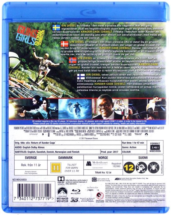 xXx: Return of Xander Cage [Blu-Ray 3D]+[Blu-Ray], Donnie Yen, Deepika Padukone | Dvd's | bol