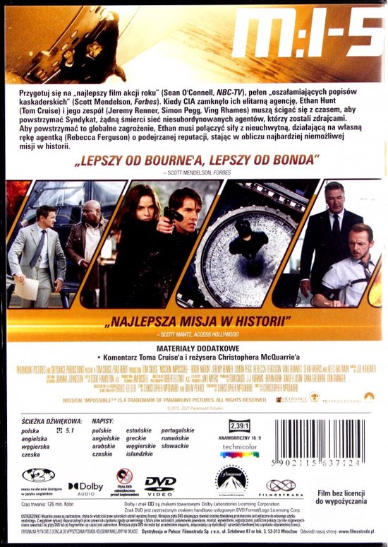 Mission: Impossible - Rogue Nation [DVD] (Dvd), Atul Sharma | Dvd's | bol