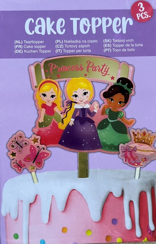Taart topper prinses - cake topper - taartdecoratie - taartversiering ...