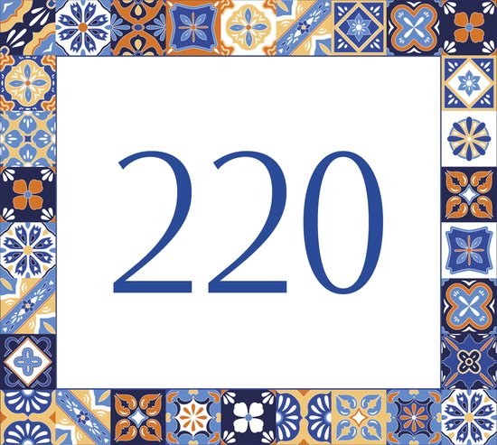 Huisnummerbord nummer 220 | Huisnummer 220 |Klassiek huisnummerbordje ...