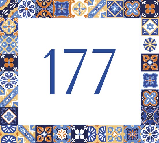 Huisnummerbord nummer 177 | Huisnummer 177 |Klassiek huisnummerbordje ...