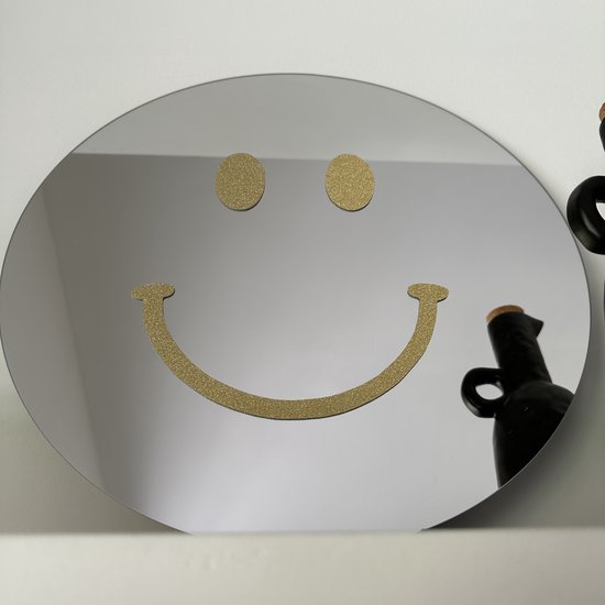Gold Smiley Spiegel - 38cm - Goud | bol.com