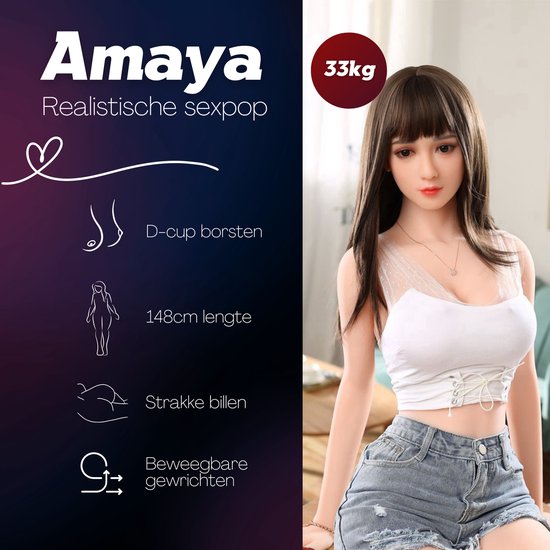 Model Amaya Levensechte Sekspop Siliconen Sexpop Sexdoll - D-Cup Medium Borsten - 33KG... | bol