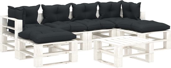 The Living Store Pallet Loungeset - Hoekbank - Middenbank - Hout ...