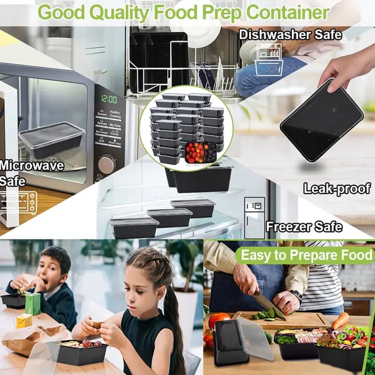 20 stuks - Prep meal bakjes - Plastic Bakjes Met Deksel - Maaltijden ...