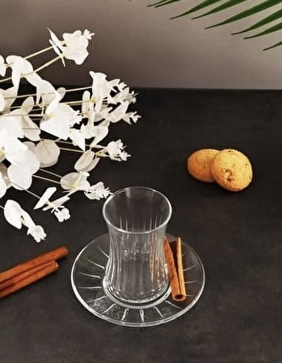 Pasabahce Elysia – Turkse Theeglazen Set Met Onderzetters – 12-Delig ...