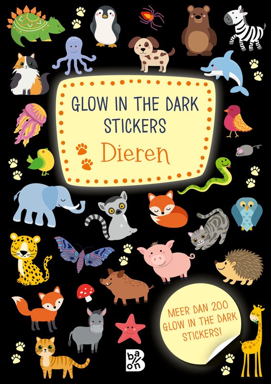Glitterstickers (Ars) 1 - Glow in the dark stickers Dieren | 9789403234298 | Boeken | bol