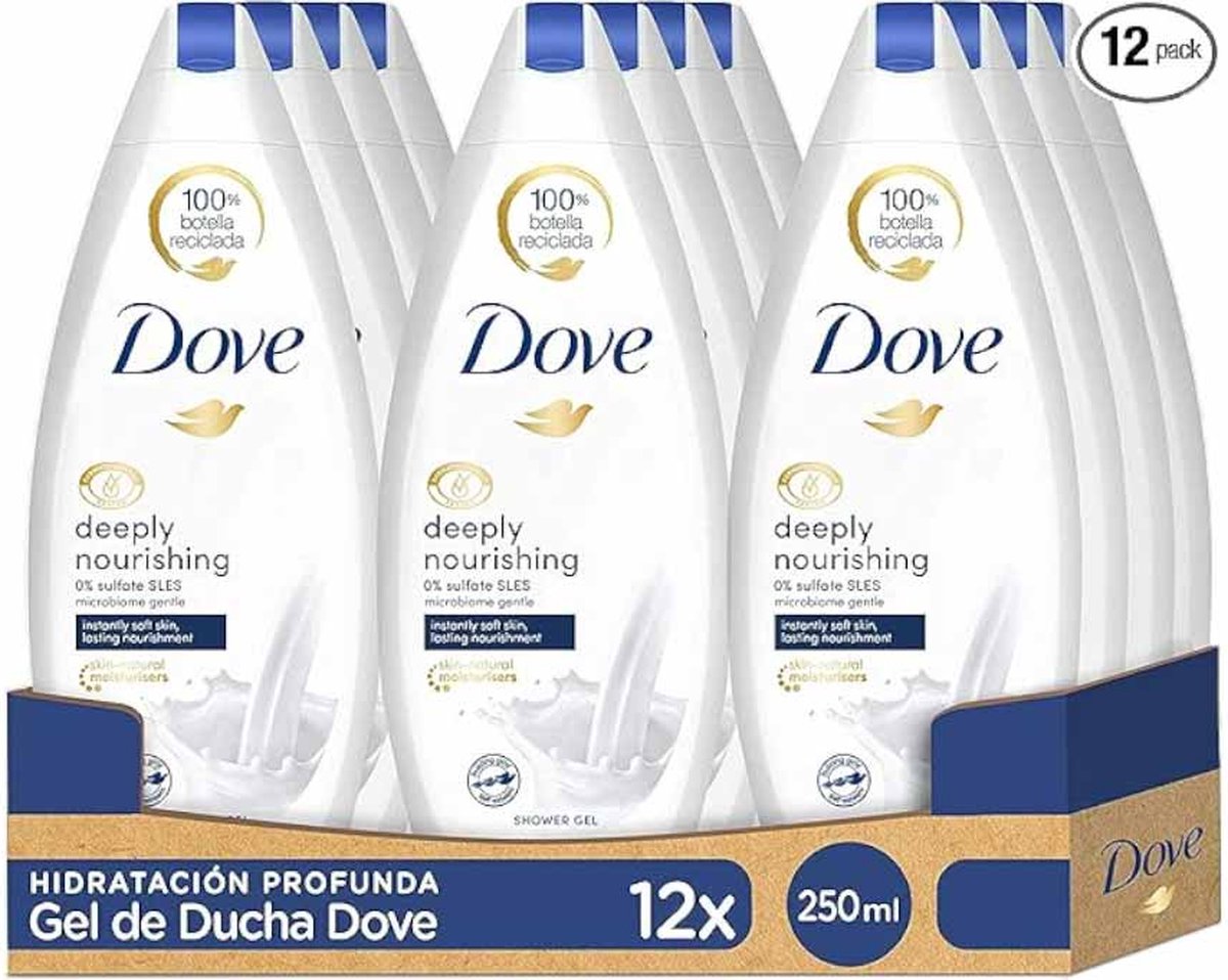 Dove Deeply Nourishing Douchegel - 12 x 250 ml - Voordeelverpakking ...