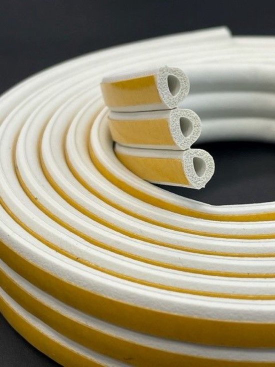 Zelfklevend Tochtband D-Profiel - Wit - 9mm x 6mm x 7,5m - Tochtstrip | bol