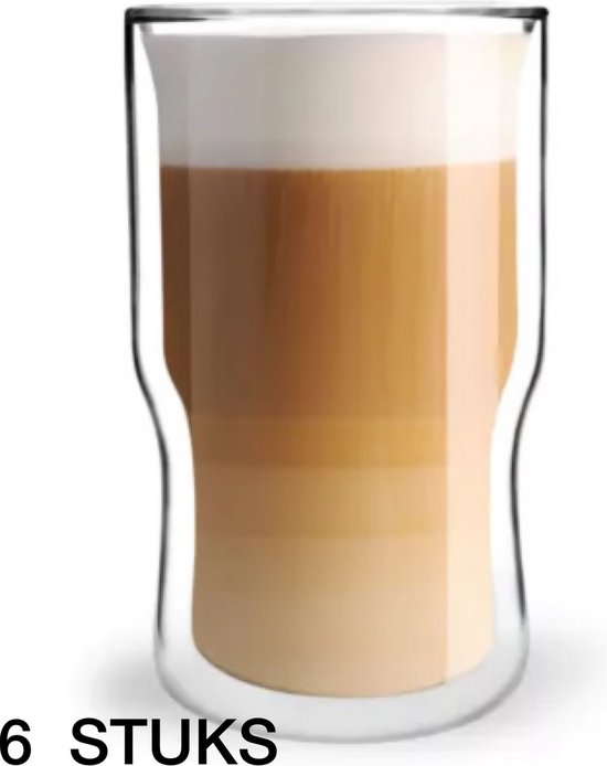 Luxe Dubbelwandige Glazen - Set Van 6 Bierglazen - Latte Macchiato Bier Koffieglazen -... | bol