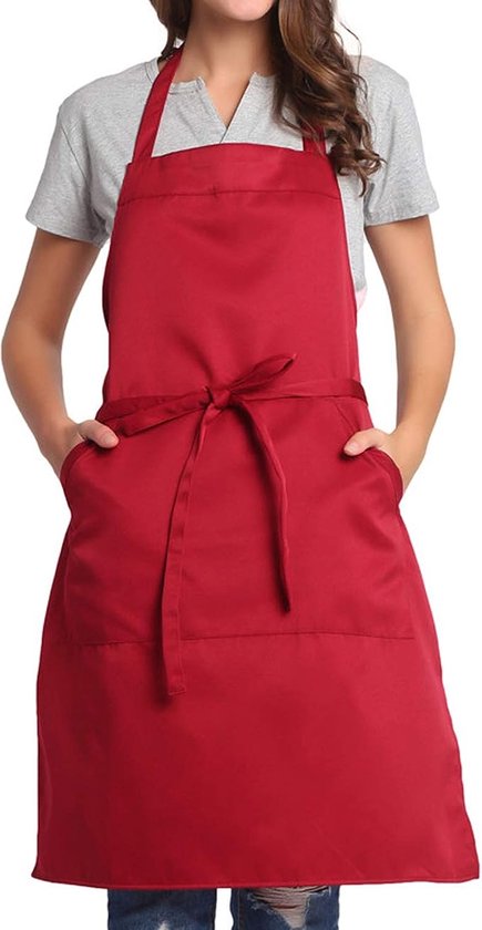 Verstelbaar schort met lange banden, voor dames en heren, 18 kleuren ...