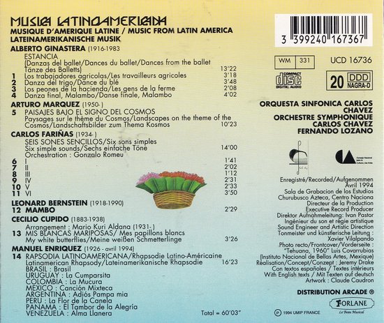 Musica Latinoamericana - Orquesta Sinfónica Carlos Chàvez o.l.v. F. Lozano, Orquesta... | bol